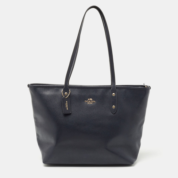 Coach | Bags | Coach Blue Leather City Top Zip Tote | Poshmark